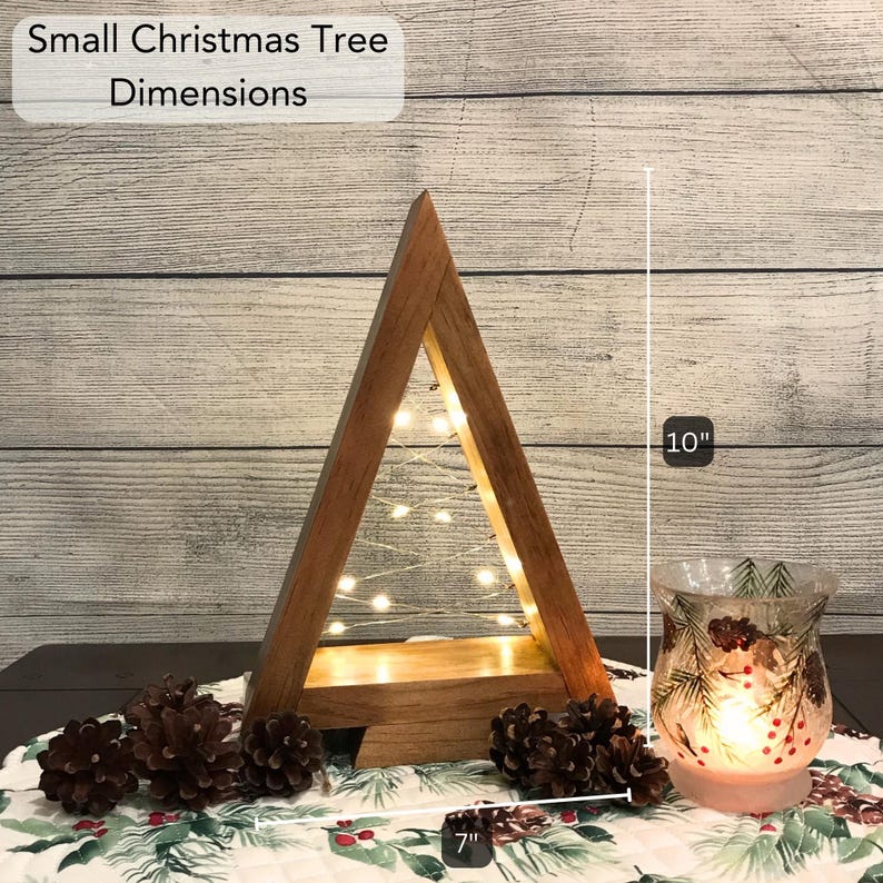 Set of 2 - Handmade Modern Rustic Farmhouse Christmas Trees With Lights ...