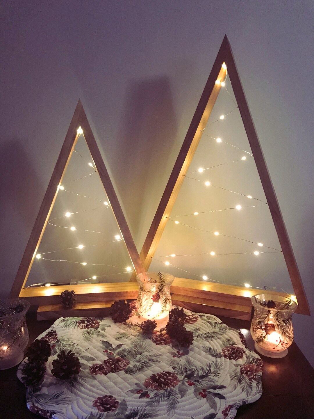 Handmade Modern Rustic Farmhouse Christmas Trees With Lights - Etsy