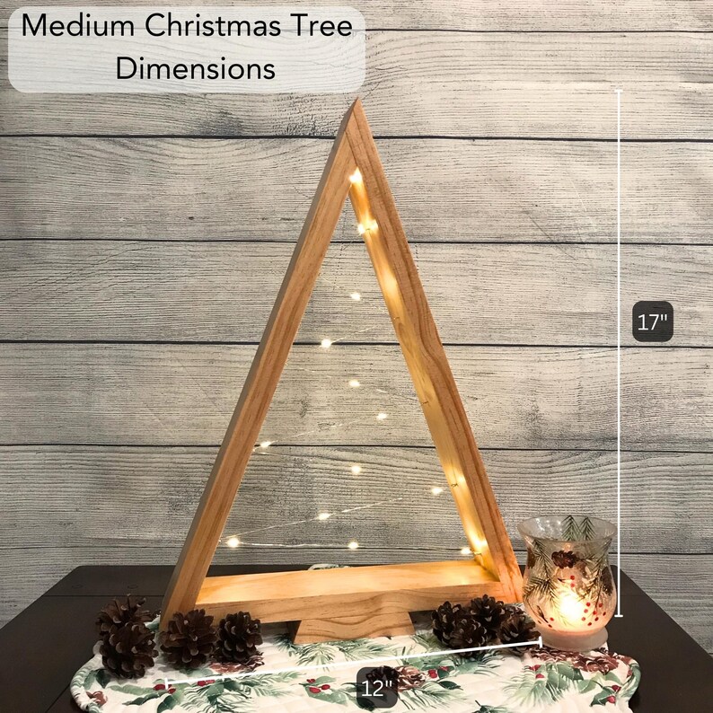 Set of 2 - Handmade Modern Rustic Farmhouse Christmas Trees With Lights ...