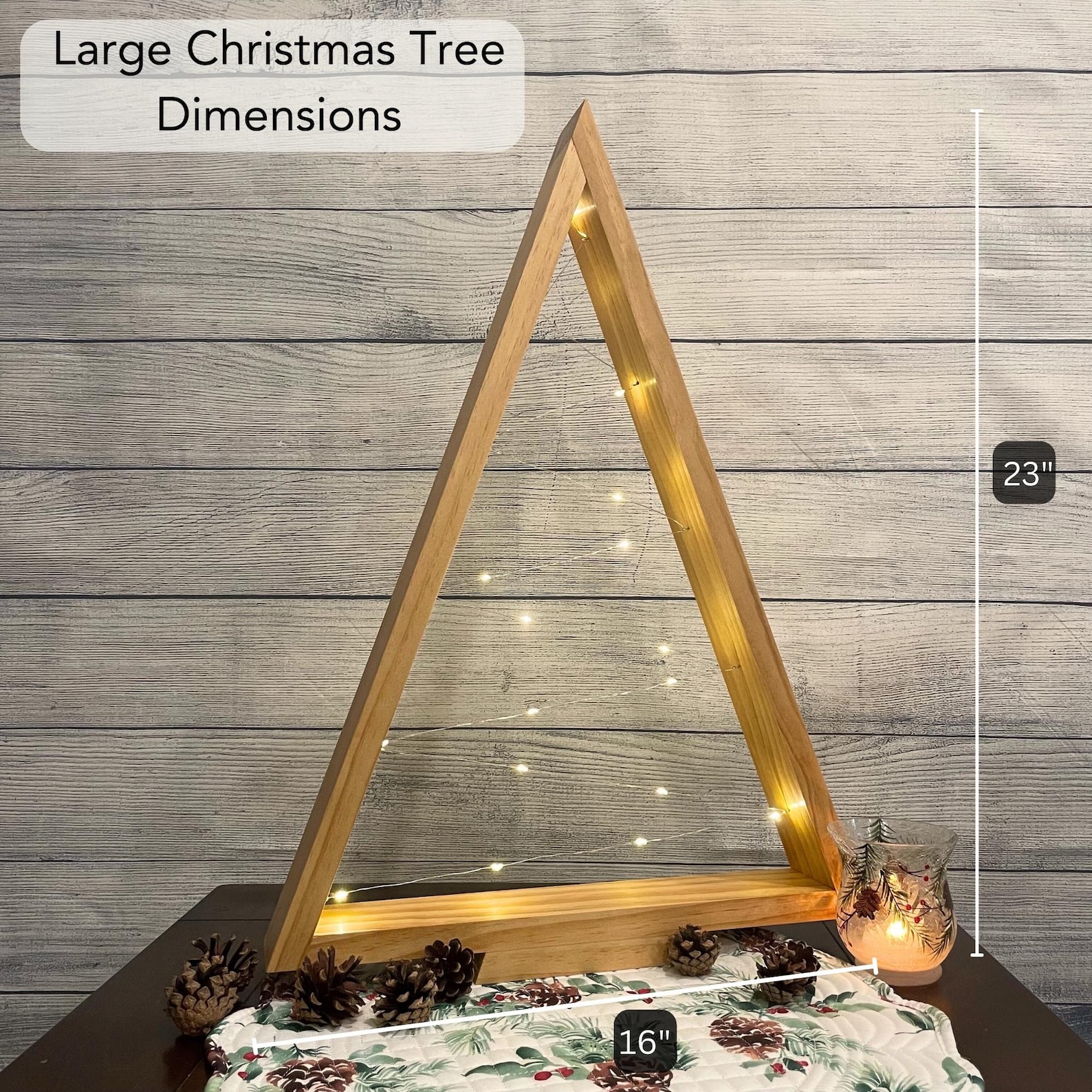 Set of 2 - Handmade Modern Rustic Farmhouse Christmas Trees With Lights ...