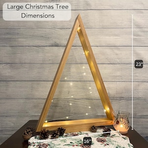 Set of 2 - Handmade Modern Rustic Farmhouse Christmas Trees With Lights ...