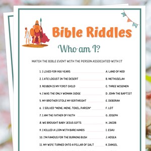Bible Games Bible Riddles Bible Who Am I Riddles Sunday - Etsy