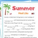 Summer Mad Libs Summer Games Summer Games for Kids - Etsy
