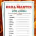 Grill Master Games, Word Scramble, BBQ Party Games, Summer Games, Grill ...
