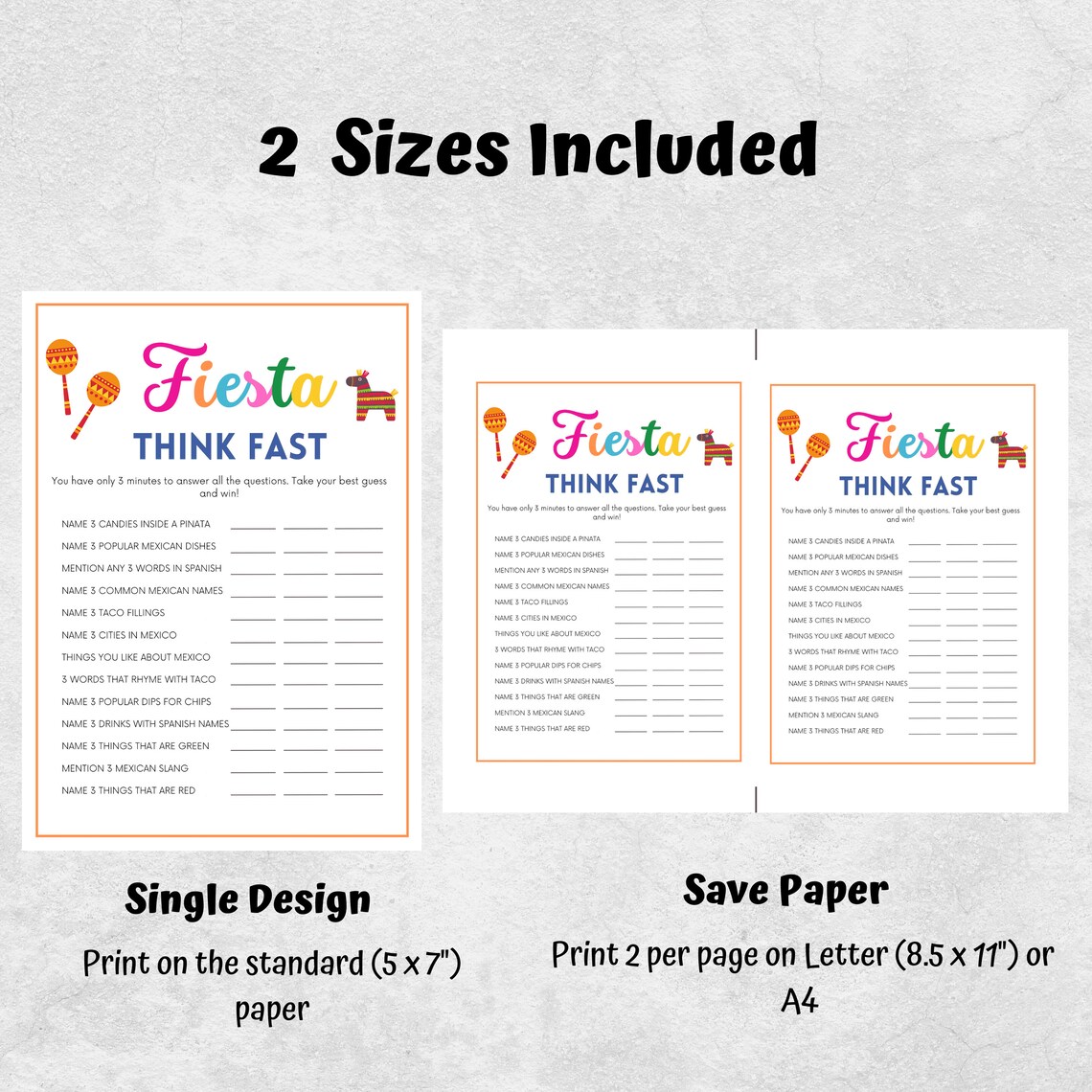 Fiesta Party Games, Think Fast Trivia, Fiesta Party Games for Birthday ...