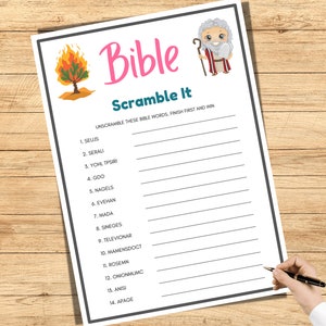 Bible Scramble It Game, Bible Party Games, Bible Games for Kids, Bible ...