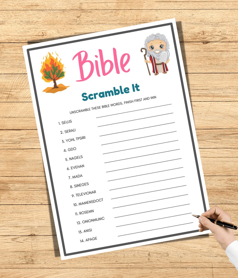 Bible Scramble It Game, Bible Party Games, Bible Games for Kids, Bible ...