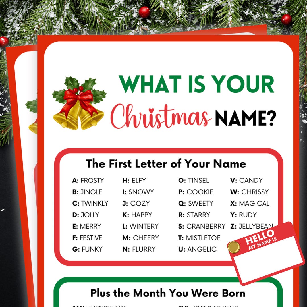 Christmas Games, What is Your Christmas Name?, Christmas Party Games ...