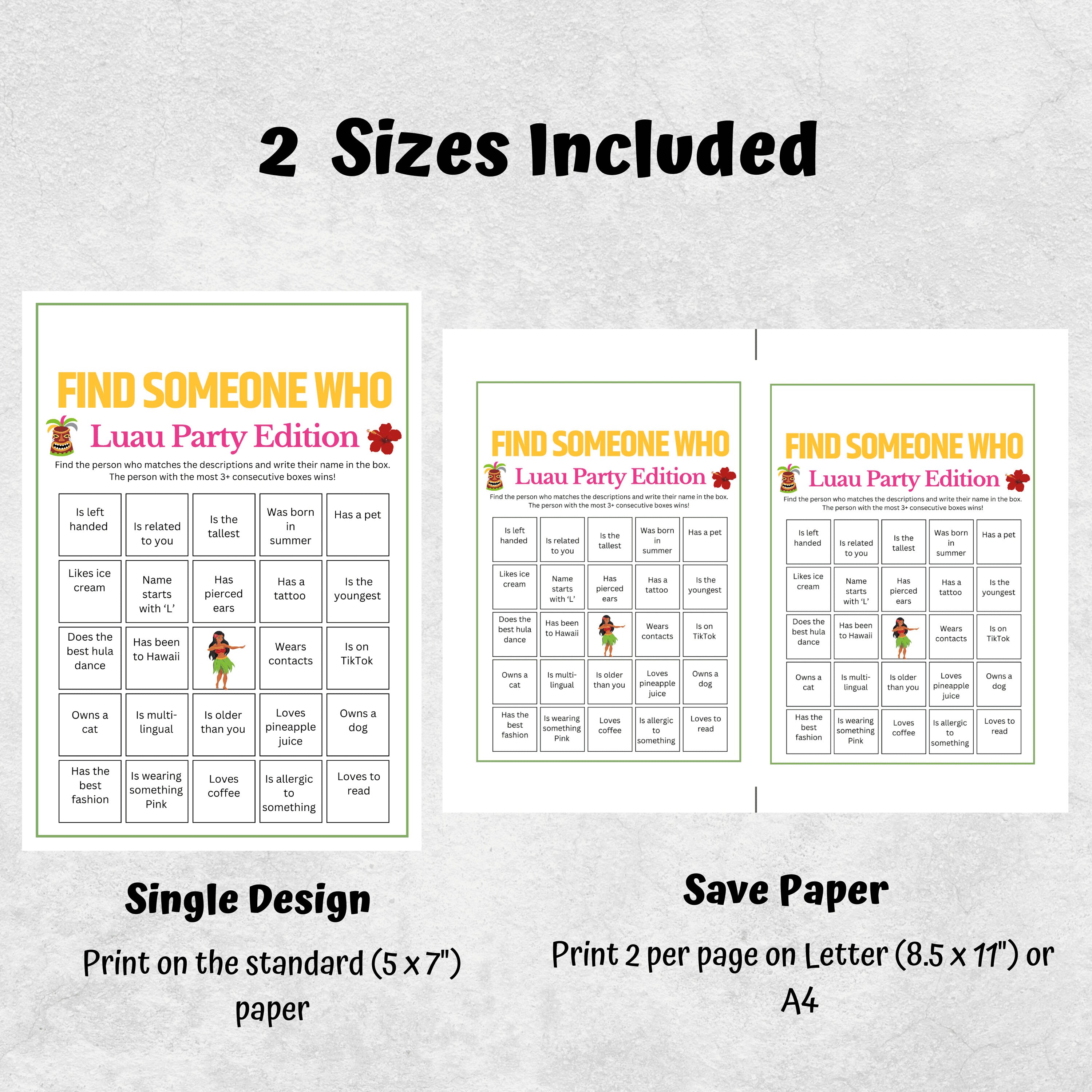 Luau Party Games, Find the Guest, Hawaiian Party Games, Aloha Party ...