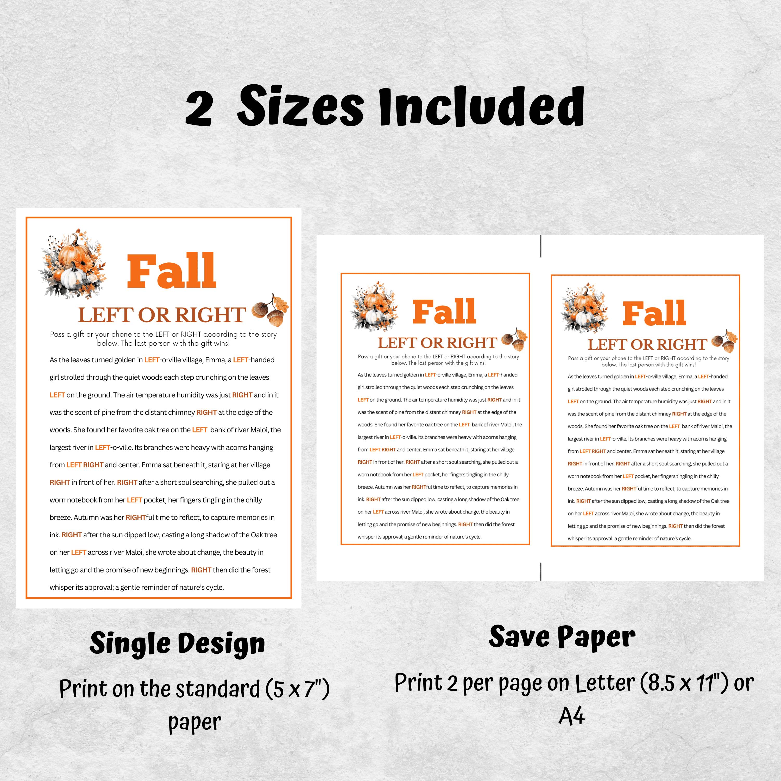 Fall Games, Left or Right, Fall Games for Kids, Fall Games for Adults ...