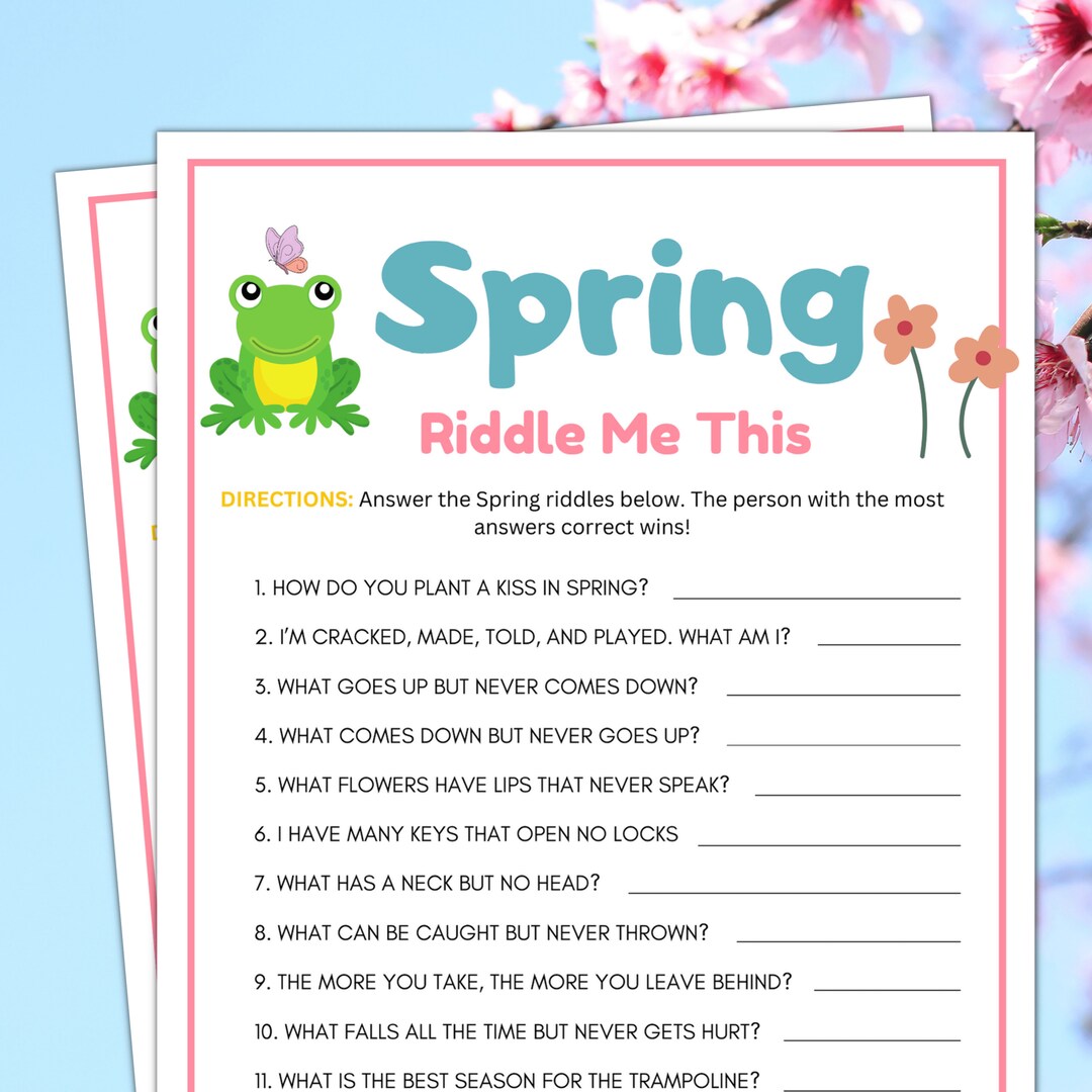 Spring Riddles, Spring Games, Spring School Game for Kids, Spring ...