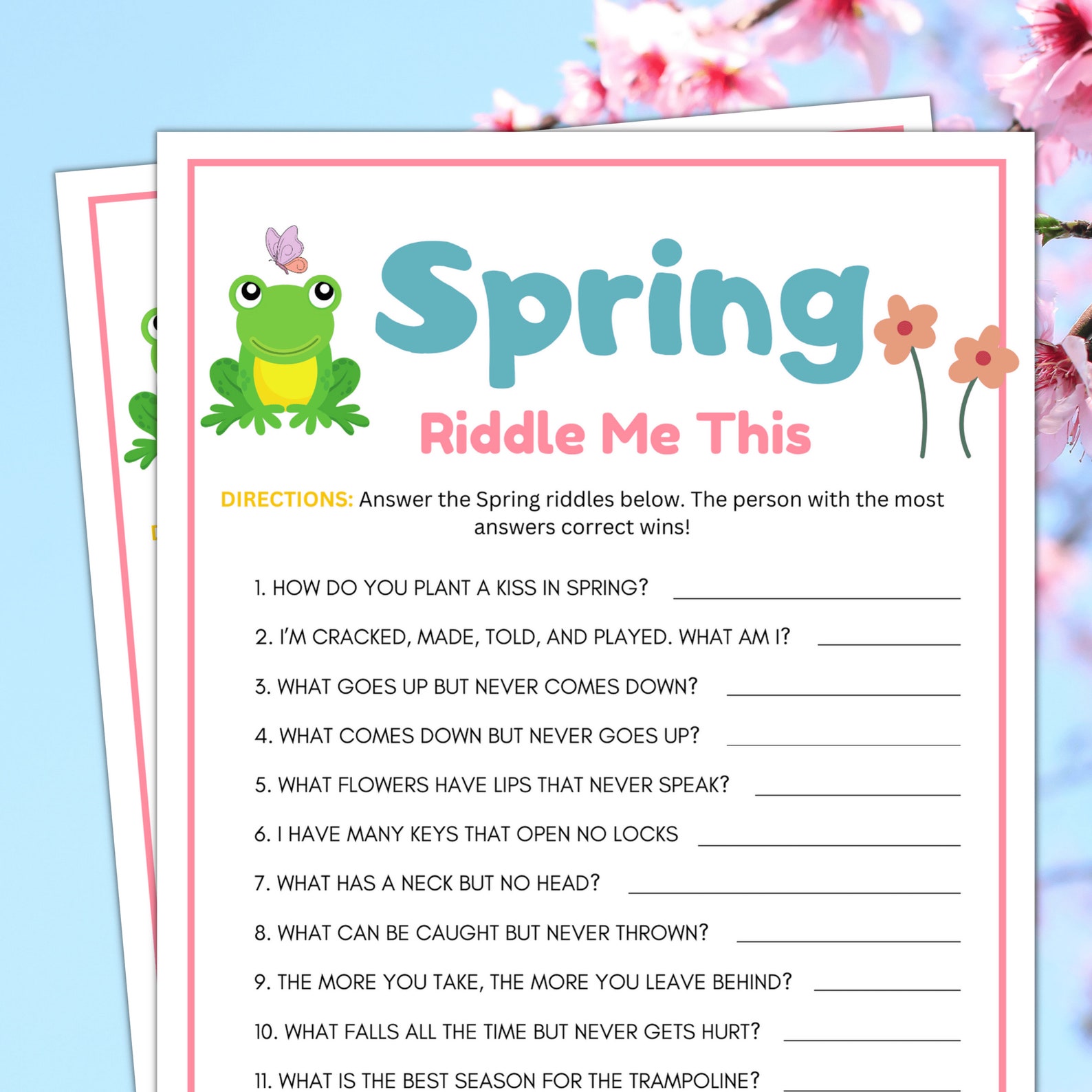 Spring Riddles, Spring Games, Spring School Game for Kids, Spring ...