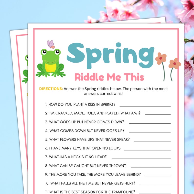 Spring Riddles, Spring Games, Spring School Game for Kids, Spring ...