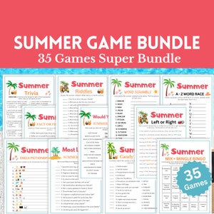 Summer Games Bundle, 35 Game MEGA Bundle, Sumer Party Games for Kids ...