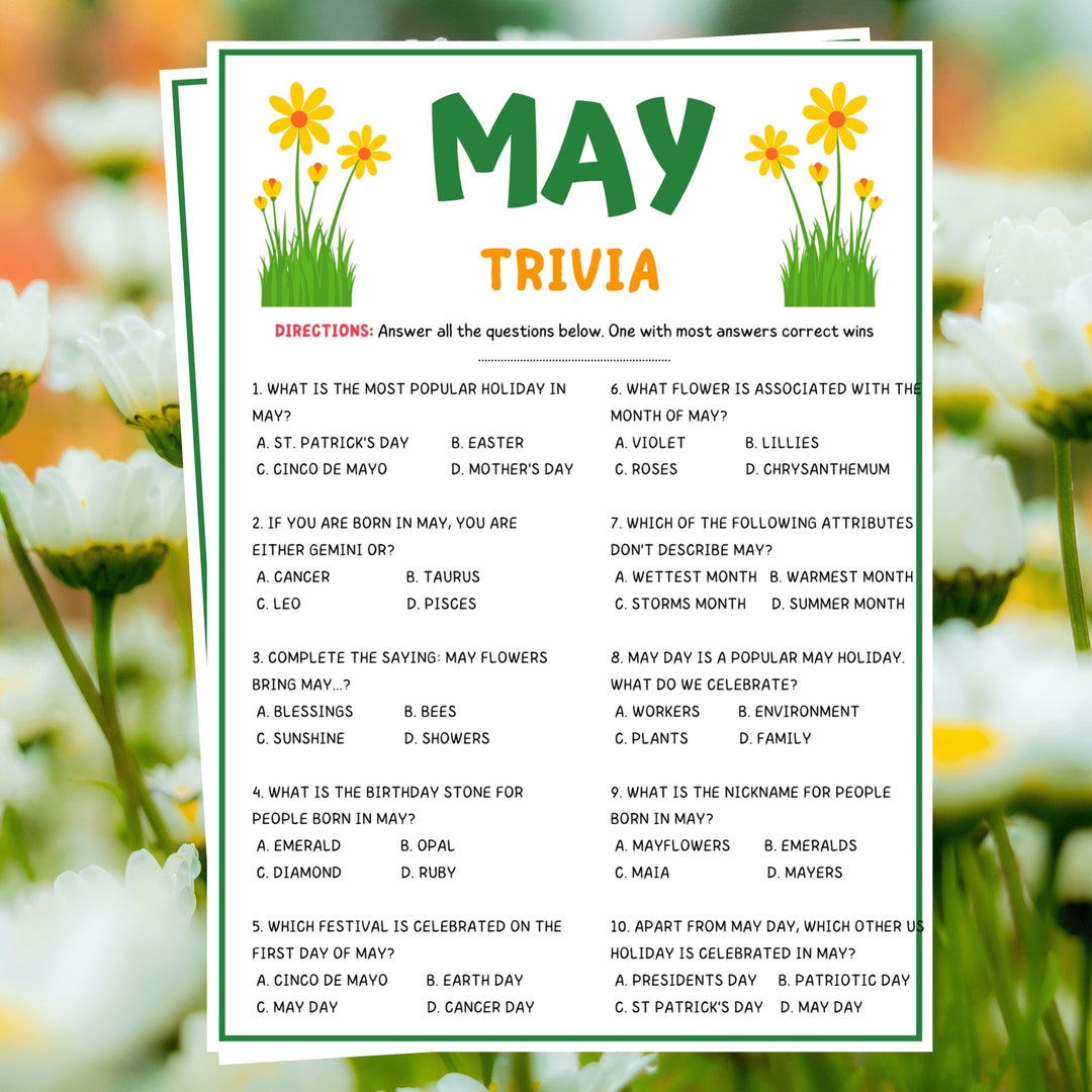 May Trivia, May Games for Kids, May Party Games, May Games for Adults ...