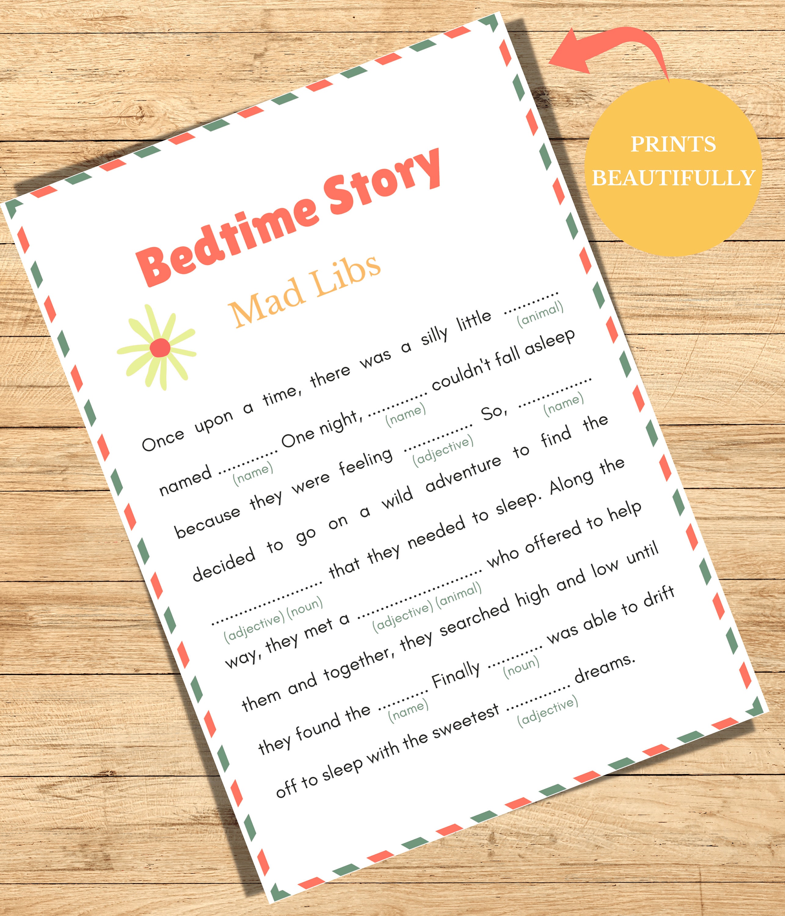 Games for Kids, Mad Libs, Bedtime Story, Printable Mad Libs, Bedtime ...
