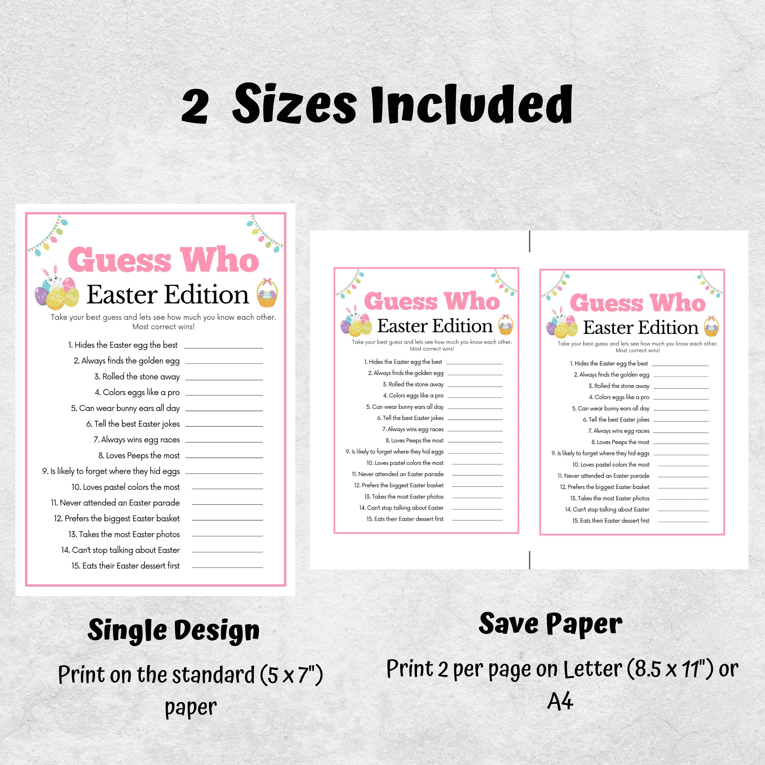 Easter Games, Easter Guess Who, Easter Party Games, Easter Games for ...