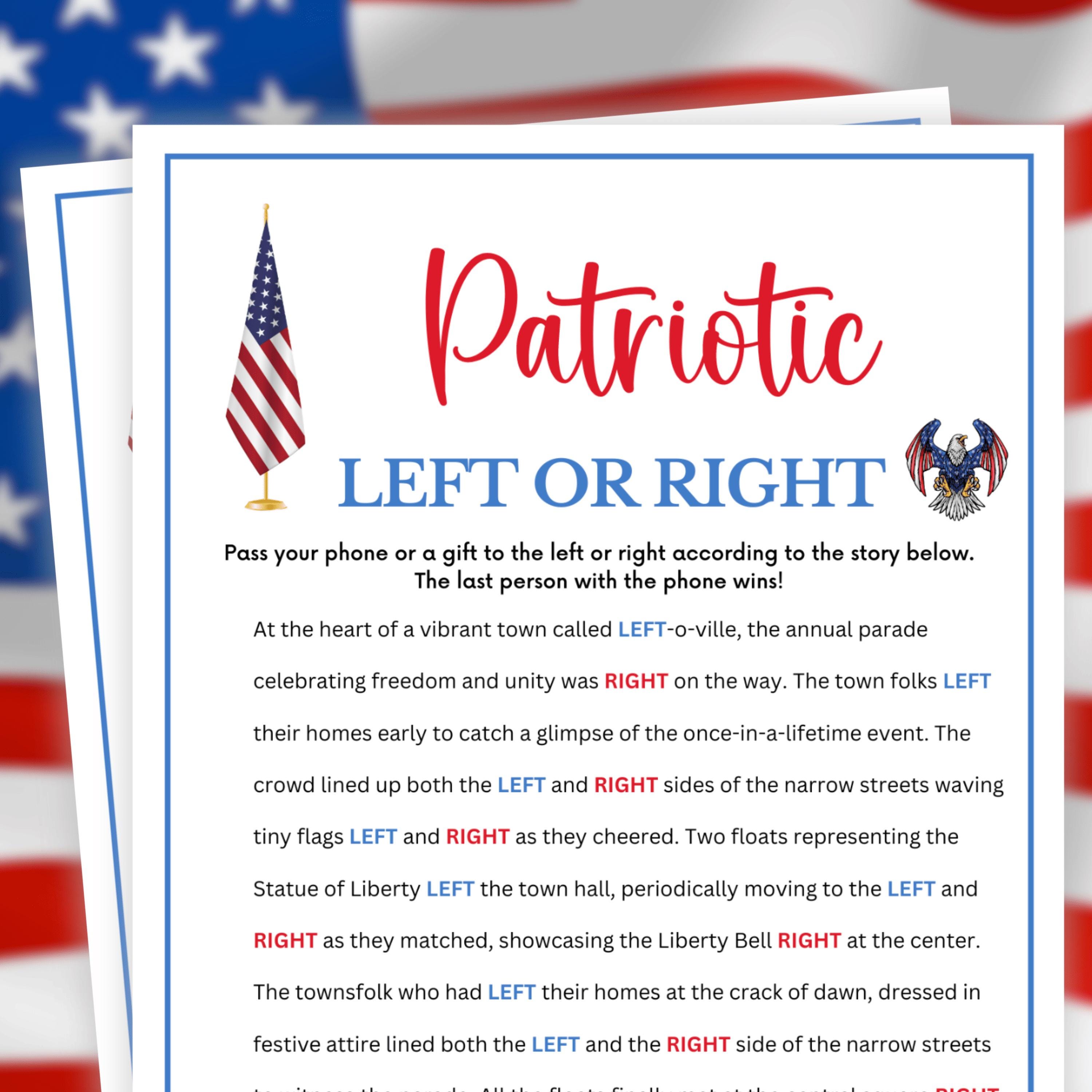 Patriotic Games, Left or Right, Bedtime Story for Kids, Labor Day Game ...