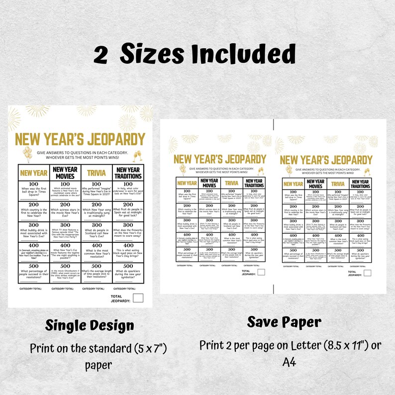 New Year Games, New Year Jeopardy, New Year Party Games, New Year ...