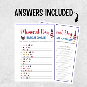 Memorial Day Games, Emoji Game, Emoji Pictionary, Memorial Day Party ...