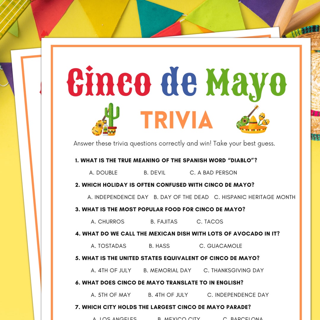 Cinco De Mayo Trivia, Cinco De Mayo Games, Cinco De Mayo Party Games ...
