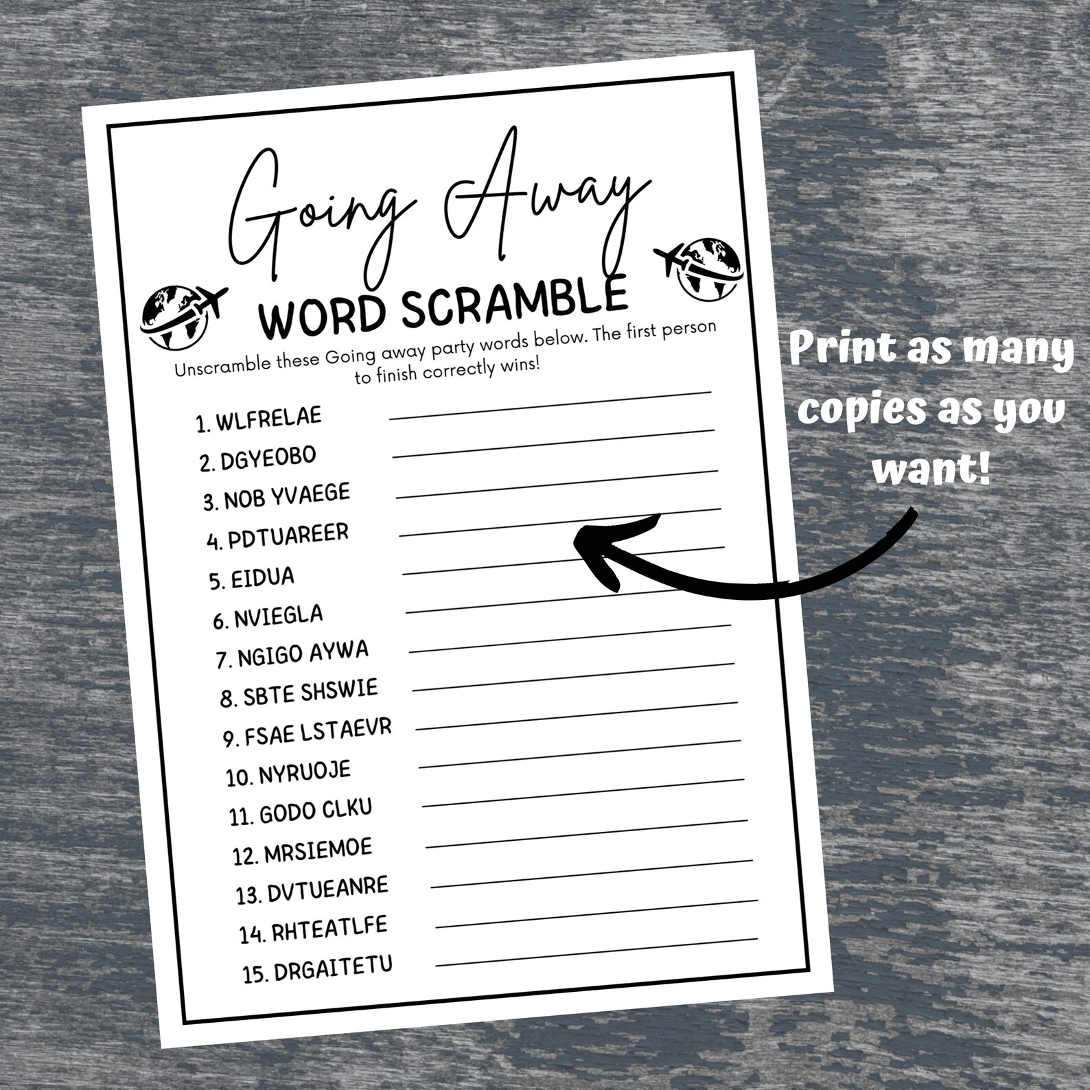 Going Away Party Games Bundle, 50 Game SUPER Bundle, Going Away Games ...