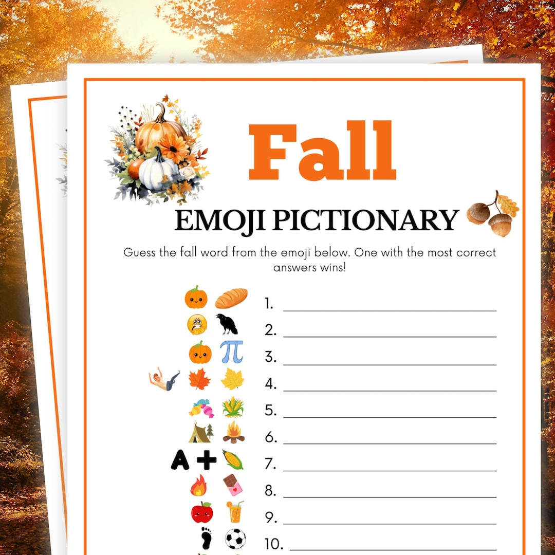 Fall Trivia, Emoji Pictionary, Fall Games, Fall Party Games, Autumn ...