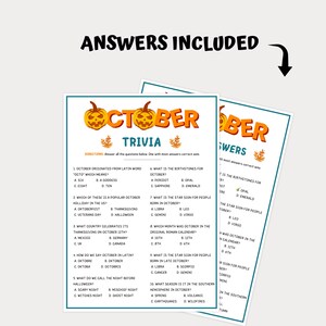 October Trivia, October Games, October Party Games, October Birthday ...