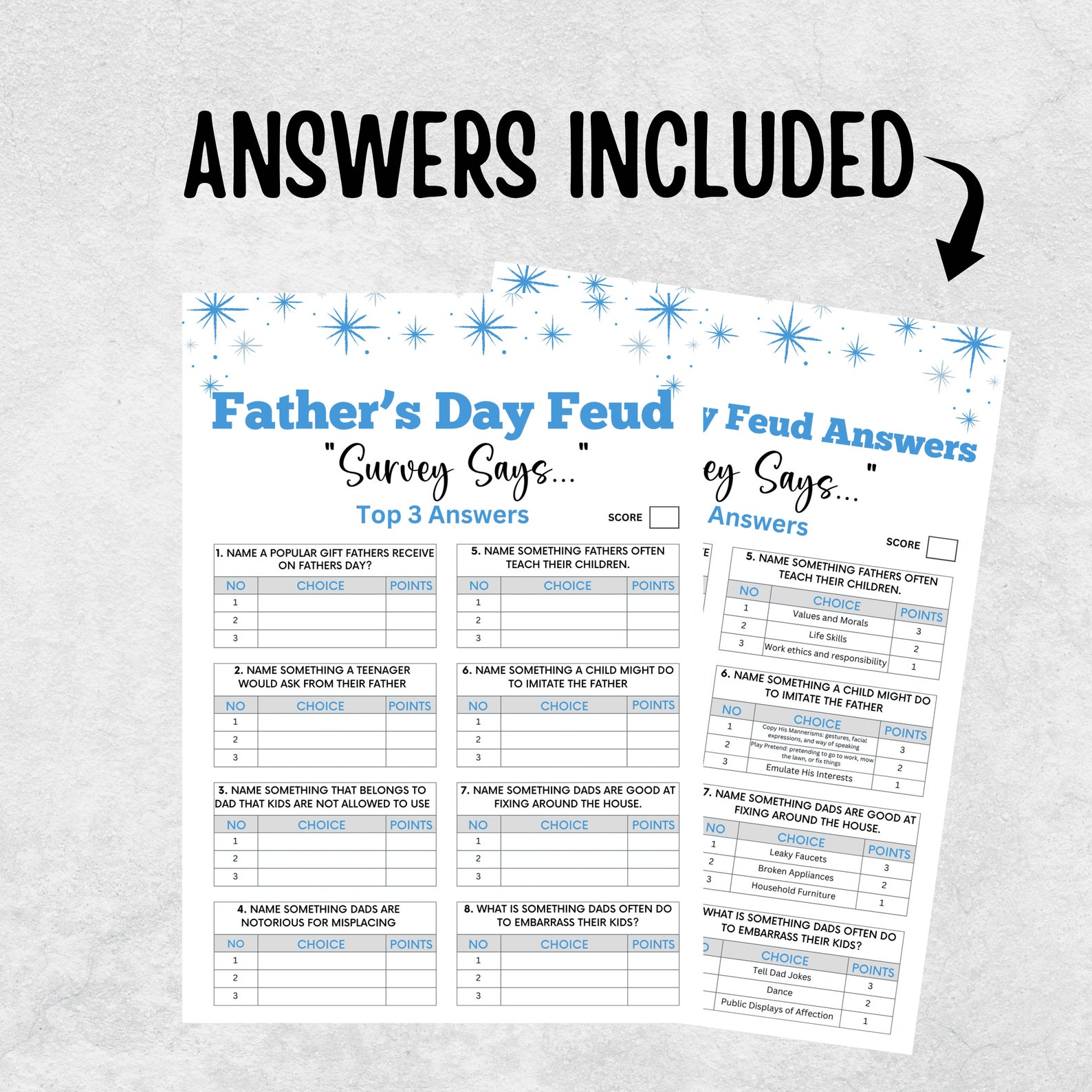 Fathers Day Games, Fathers Day Feud, Fathers Day Trivia, Fathers Day ...
