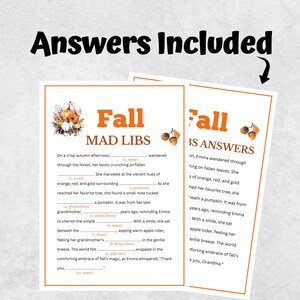 Fall Games, Madlibs, Fall Games for Kids, Fall Games for Adults, Autumn ...