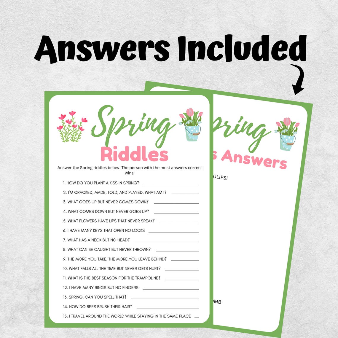 Spring Games, Riddles, Spring Party Games for Kids and Adults, Riddle ...