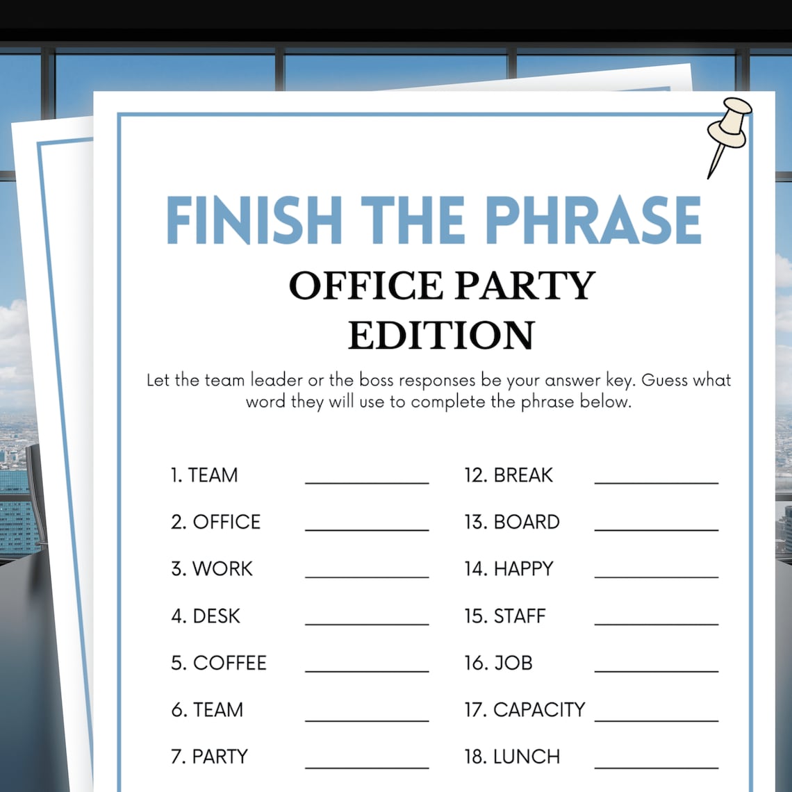 Office Party Games, Finish the Phrase, Office Trivia, Office Team ...