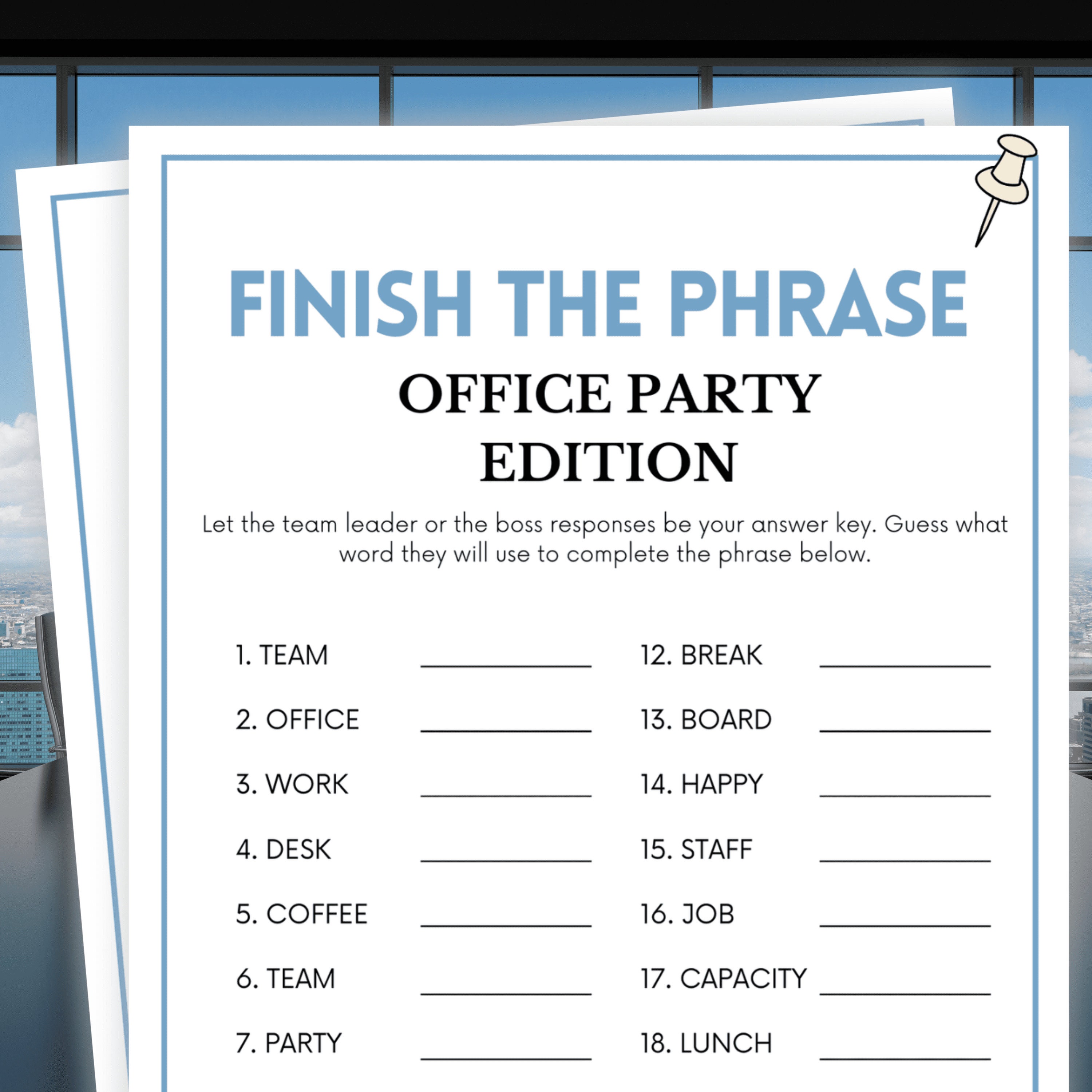 Office Party Games, Finish the Phrase, Office Trivia, Office Team ...