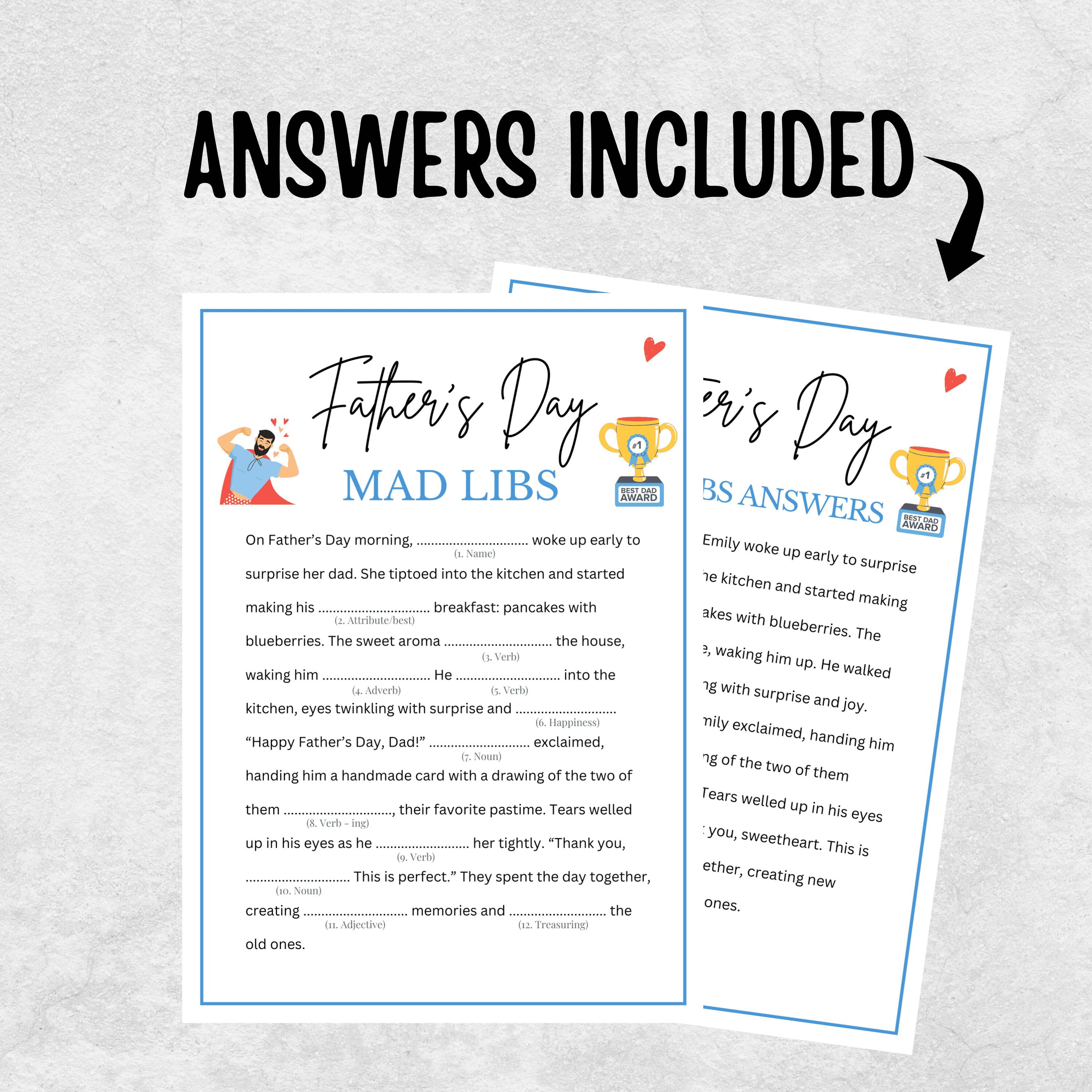 Fathers Day Games, Fathers Day Mad Libs, Bedtime Story for Kids ...