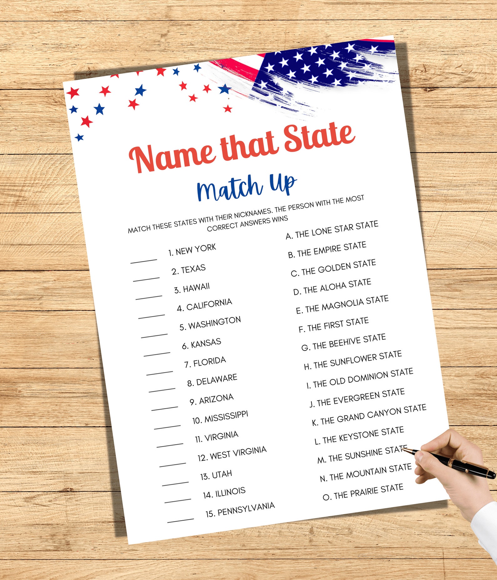 Memorial Day Game Name That State, Memorial Day Games for Kids ...