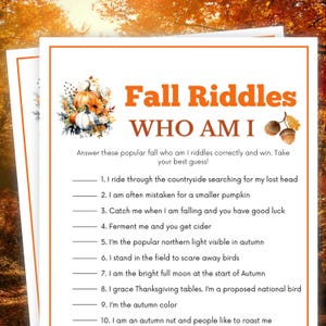 Fall Riddles, Fall Games, Autumn Riddles for Kids and Adults, Fall ...