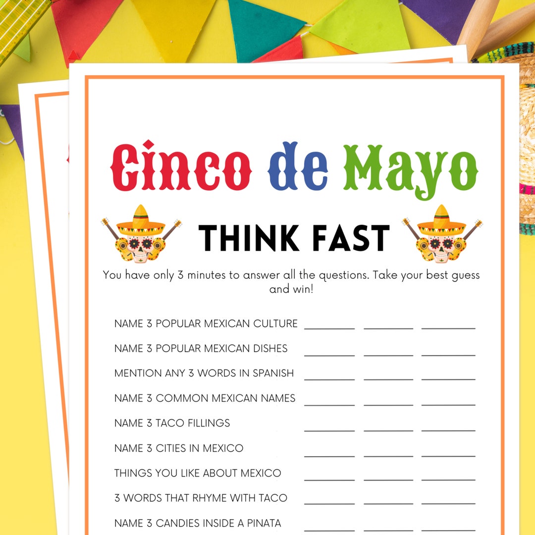 Cinco De Mayo Trivia, Think Fast, Cinco De Mayo Party Games for ...