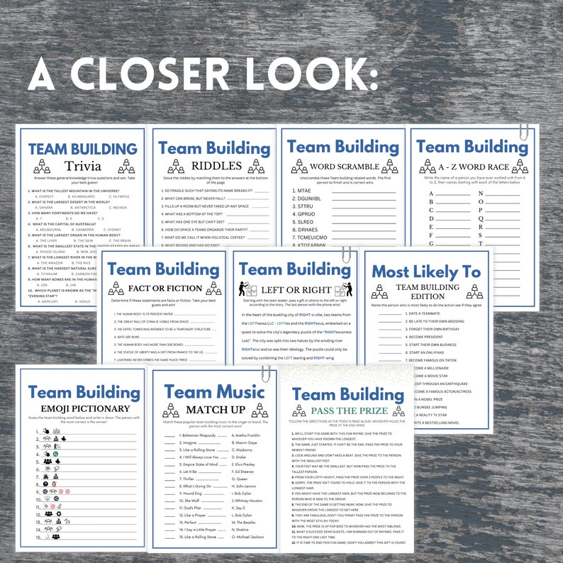 Team Building Games Bundle, 35 Game Super Bundle, Team Building Party ...