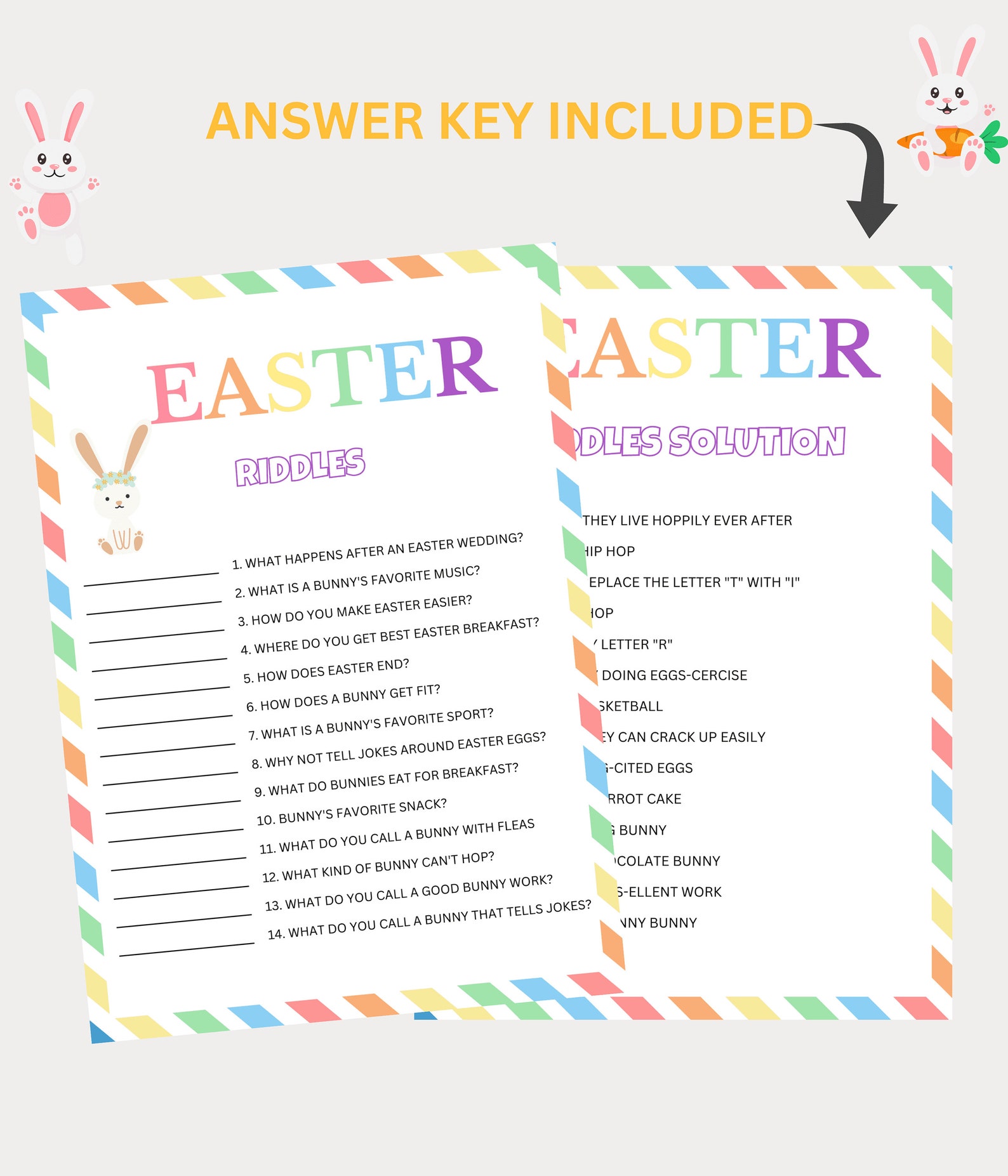 Easter Riddles for Kids Printable, Printable Easter Games, Easter ...
