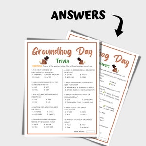 Groundhog Day Trivia, Groundhog Day Games, Groundhog Trivia, Groundhog ...