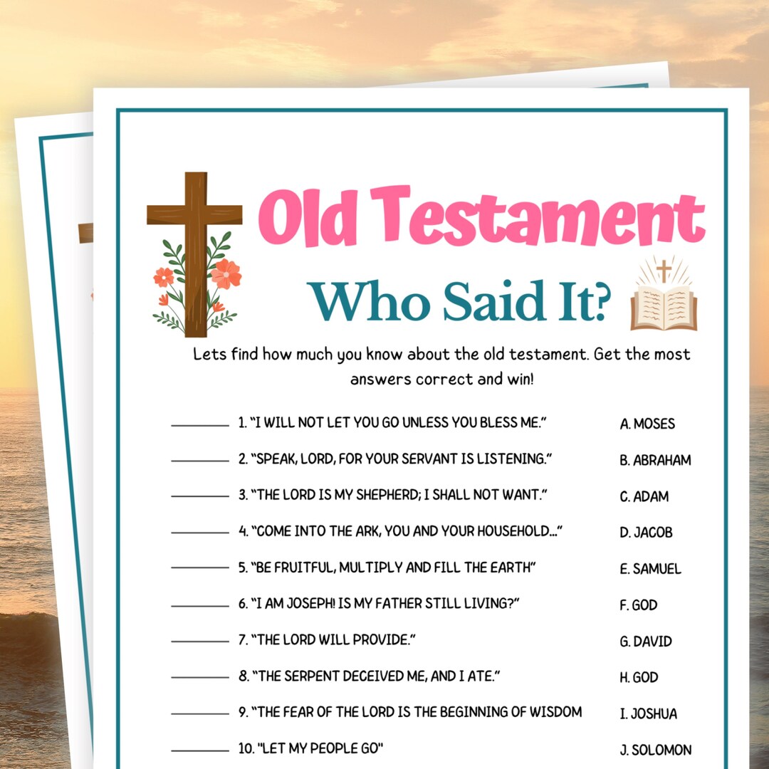 Bible Games, Old Testament Trivia, Who Said It, Bible Games, Bible ...