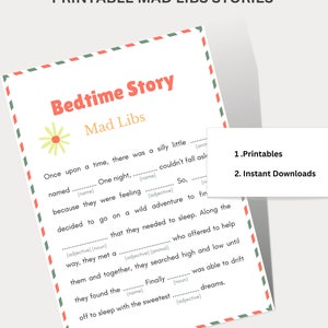 Games for Kids, Mad Libs, Bedtime Story, Printable Mad Libs, Bedtime ...