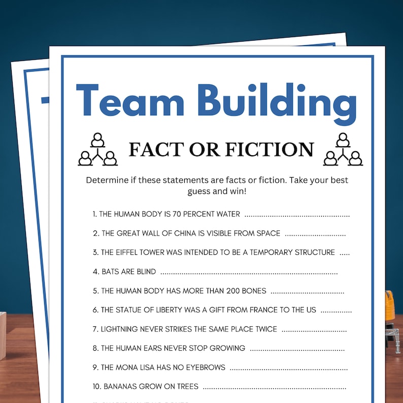 Team Building Fact or Fiction Trivia, Team Building Games, Party Games ...