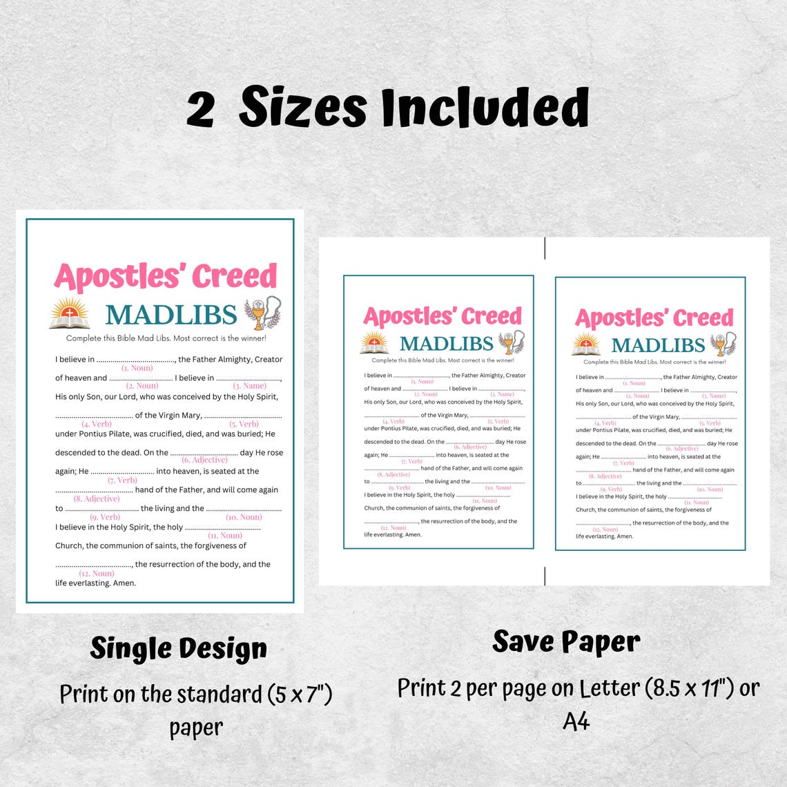 Bible Games, Apostles Creed Madlibs, Bible Study Games, Bible Games for ...