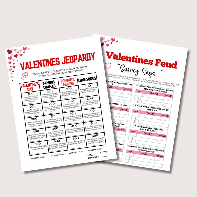 Valentines Day Trivia Bundle Game, Fun Valentines Day Games, Printable ...