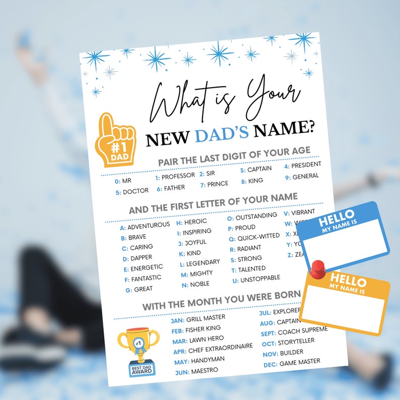 Fathers Day Games, What is Your New Dads Name?, Fathers Day Games for ...