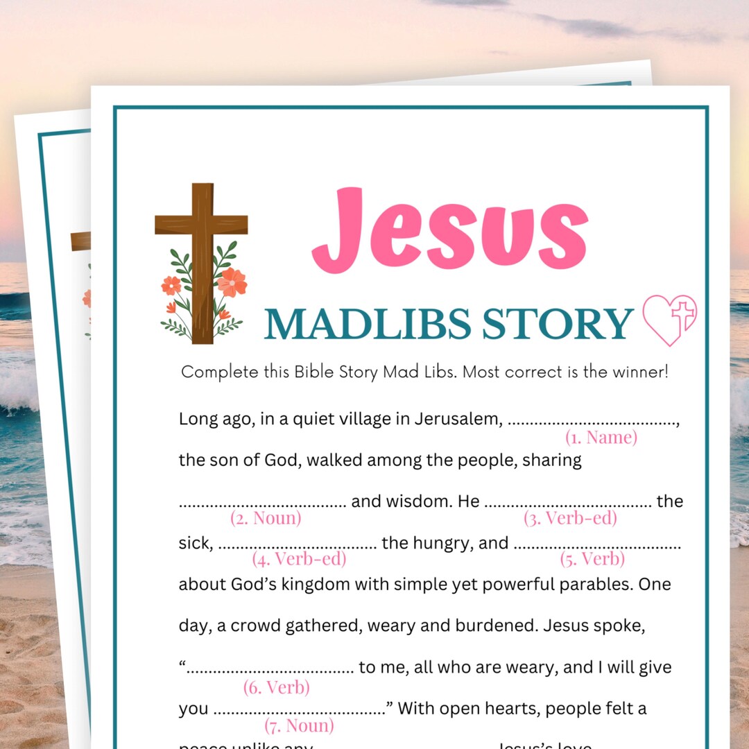 Bible Games, Jesus Madlibs Story, Bible Study Games, Bible Games for ...