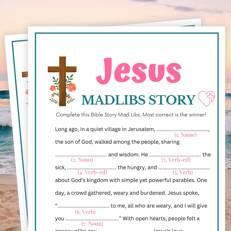 Bible Games, Jesus Madlibs Story, Bible Study Games, Bible Games for ...