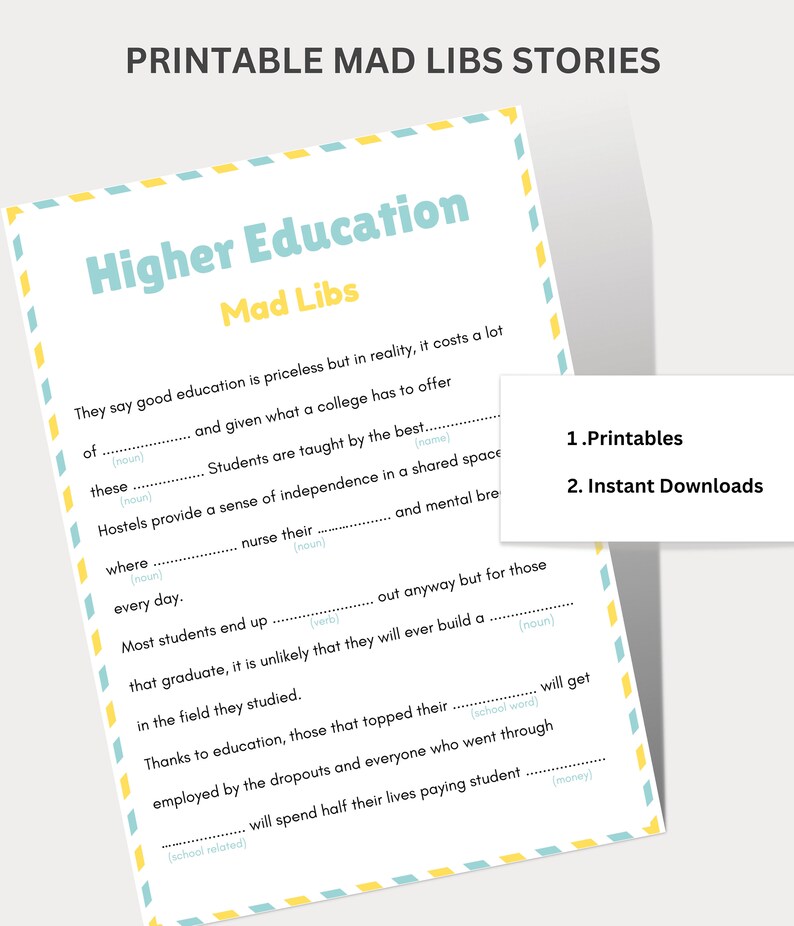 Graduation Party Games, Madlibs, Graduation Games, Class Reunion Games ...