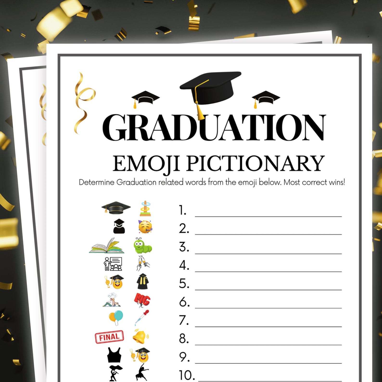 Graduation Emoji Pictionary, Graduation Games, College Graduation Games ...